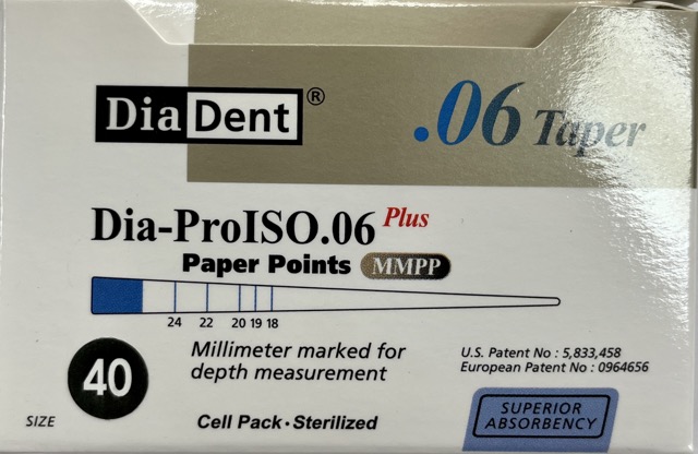 Dia-Pro Plus Paper Points .06 Taper 040 (120)